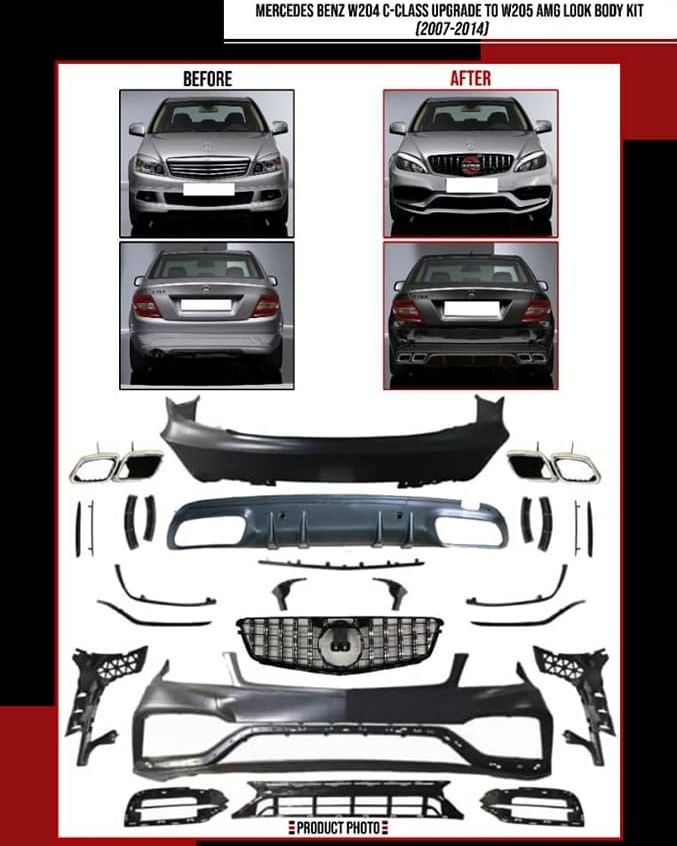MERCEDES-BENZ W204 C-CLASS UPGRADE TO W205 AMG LOOK BODY KIT (2007-2014 ...