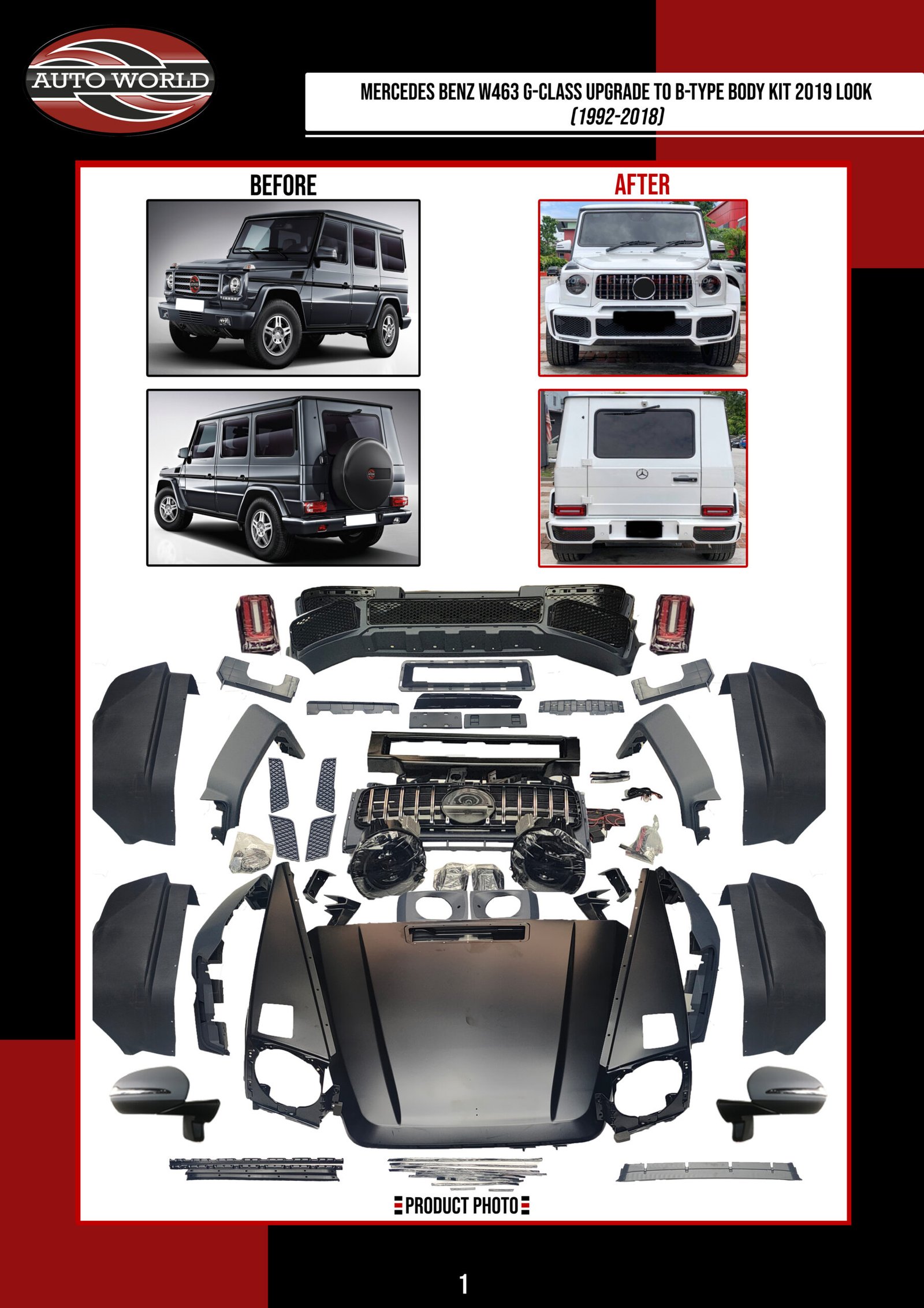 MERCEDES-BENZ W464 G-CLASS G500 UPGRADE TO G63 BODY KIT (2019+) – Auto ...