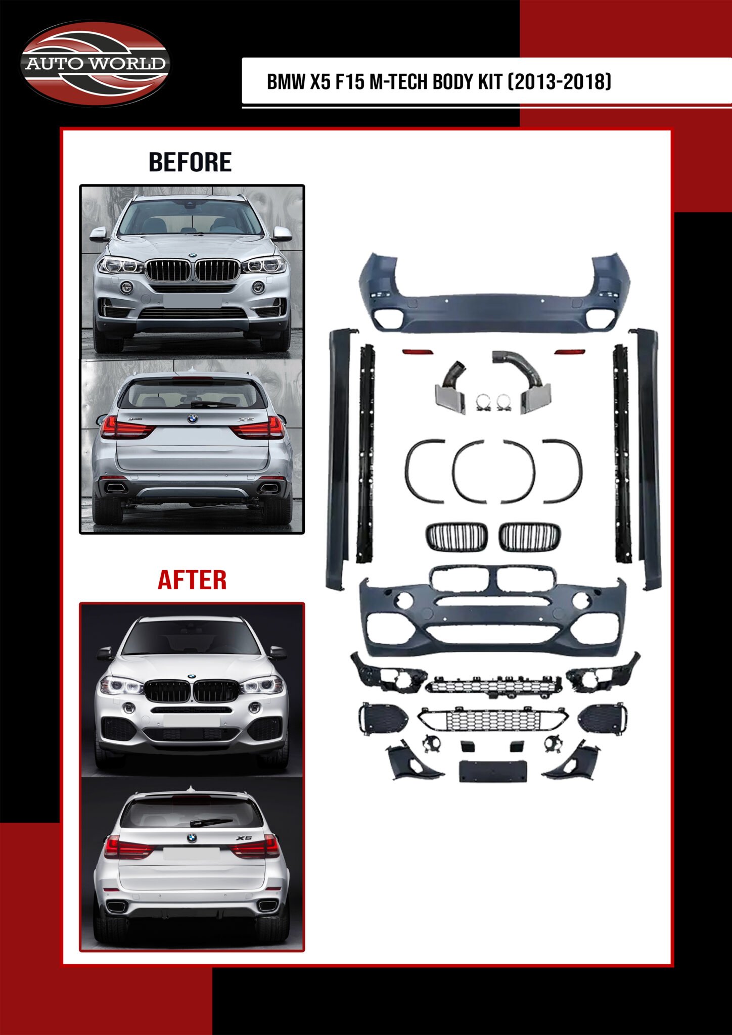 BMW F15 X5 M-TECH BODY KIT (2013-2018) – Auto World
