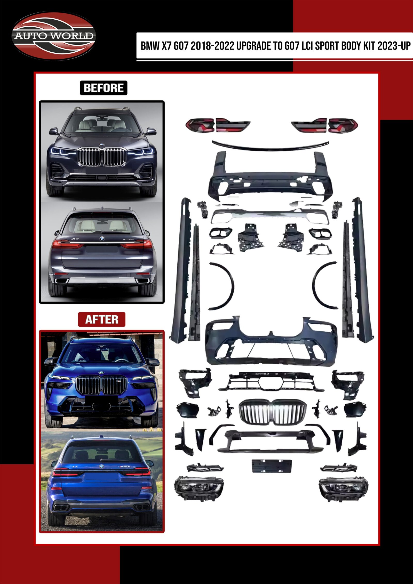 BMW X7 G07 UPGRADE TO G07 LCI SPORT BODY KIT – Auto World