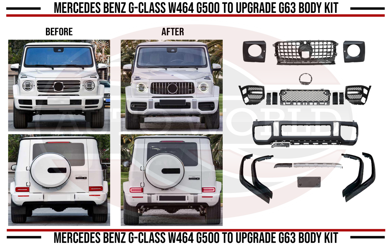 MERCEDES-BENZ W464 G-CLASS G500 UPGRADE TO G63 BODY KIT (2019+) – Auto World