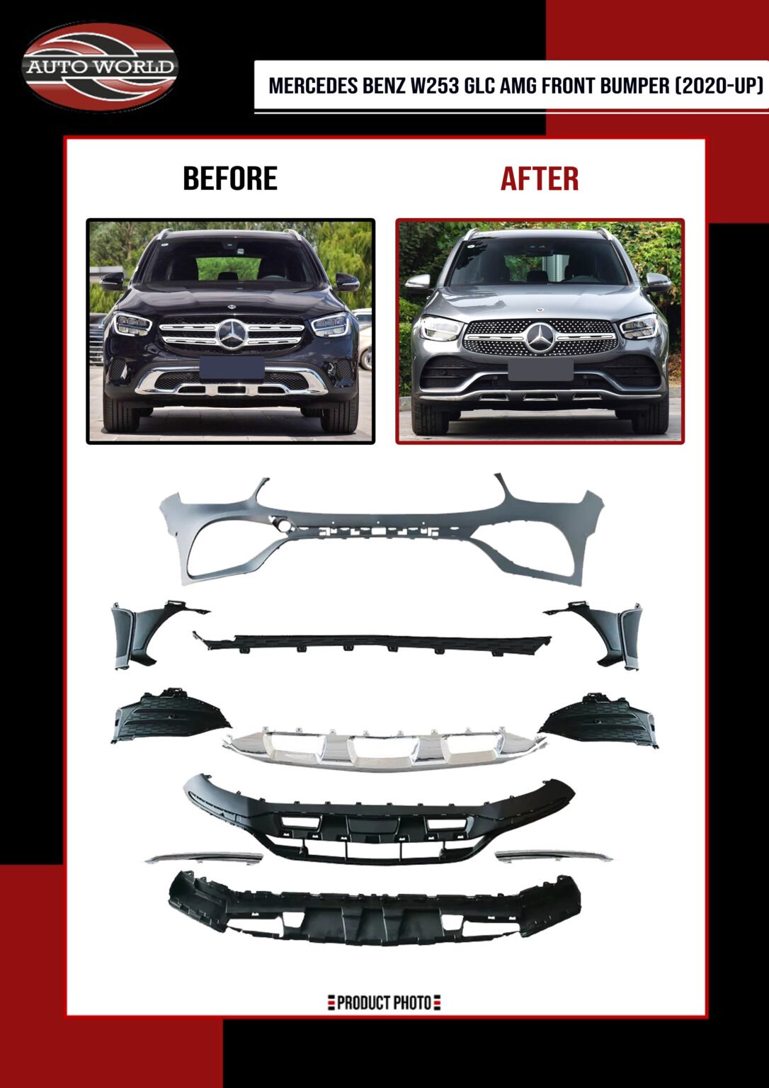 MERCEDES-BENZ W253 GLC-CLASS AMG FRONT BUMPER (2020+) – Auto World