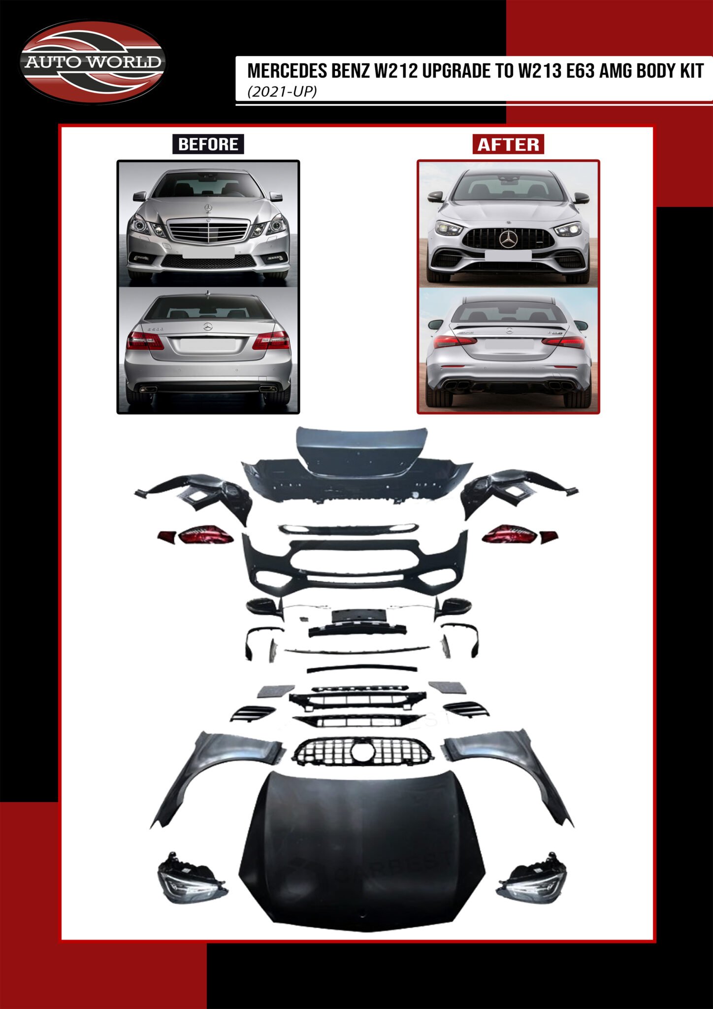 MERCEDES-BENZ W212 UPGRADE TO W213 E63 AMG BODY KIT (2021+) – Auto World