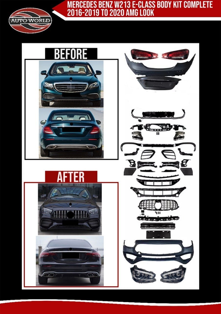 MERCEDES-BENZ W213 E-CLASS BODY KIT COMPLETE 2016-2019 TO 2020 AMG LOOK ...
