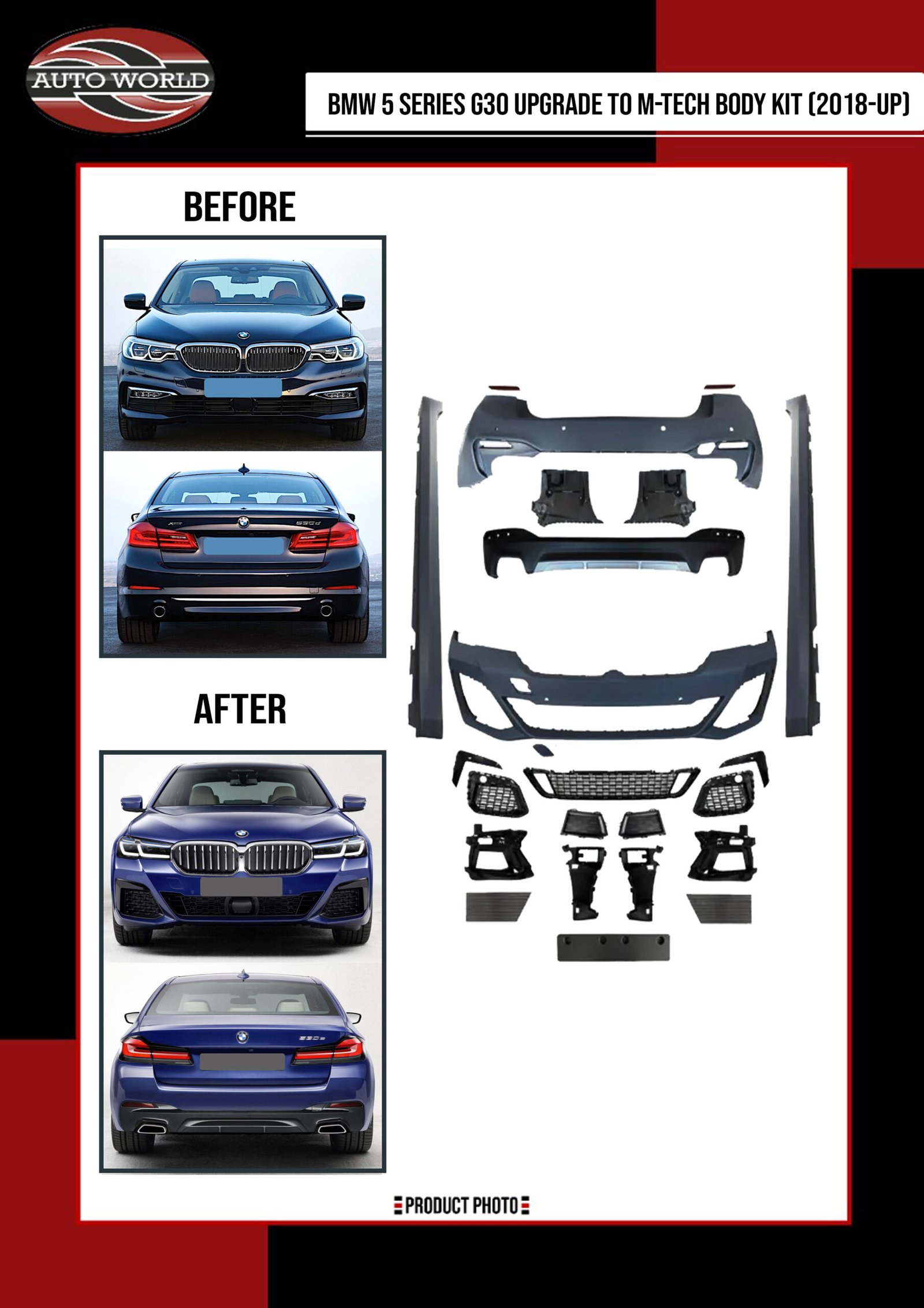 BMW 5 SERIES G30 UPGRADE TO M-TECH BODY KIT (2018+) – Auto World