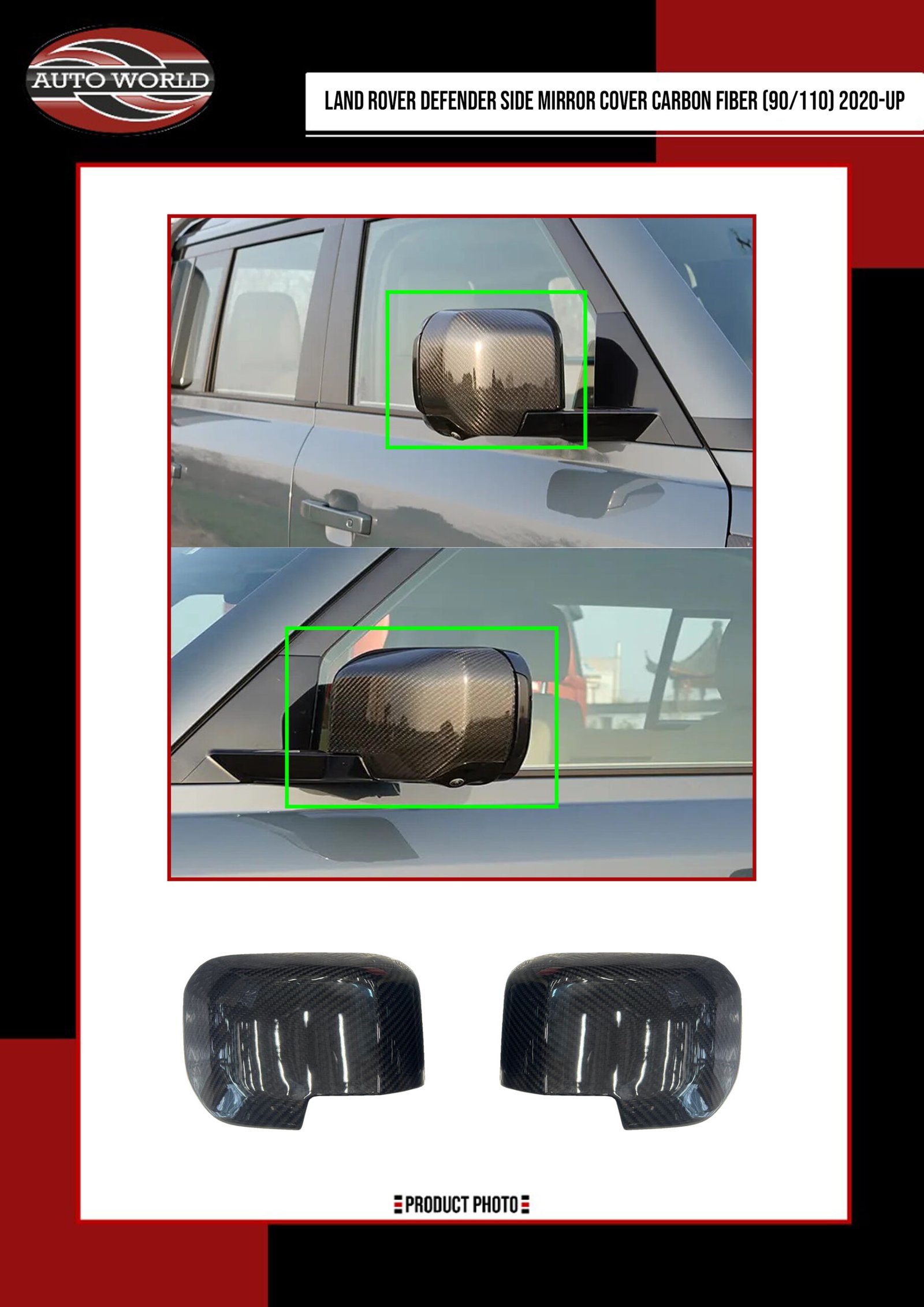 LAND ROVER DEFENDER SIDE MIRROR COVER (90/110) (2020+) – Auto World