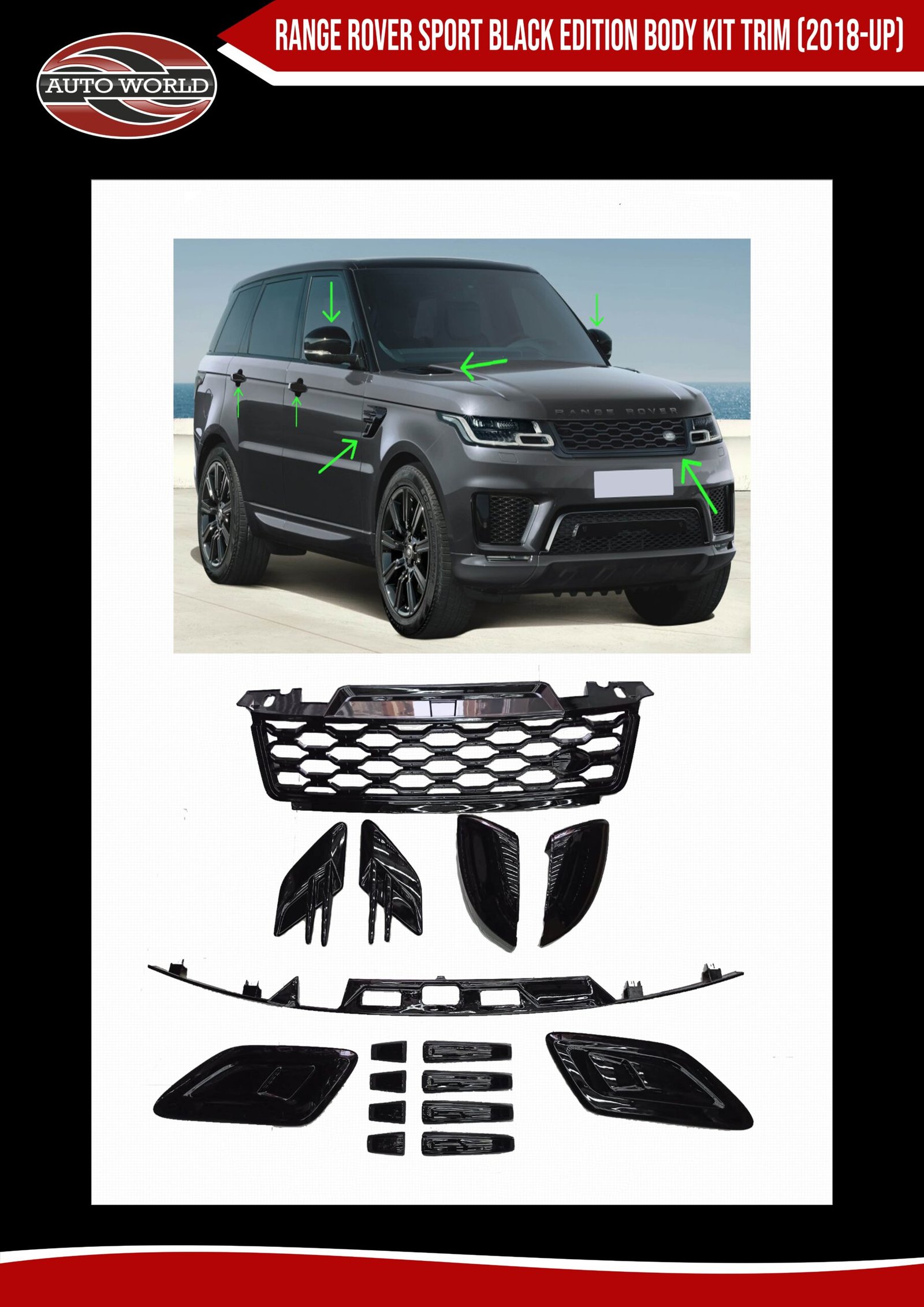 RANGE ROVER SPORT BLACK EDITION BODY KIT TRIM (2018+) – Auto World
