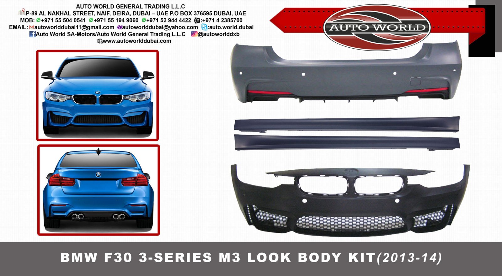 BMW 3 SERIES F30 M3 LOOK BODY KIT (2013-2014) – Auto World