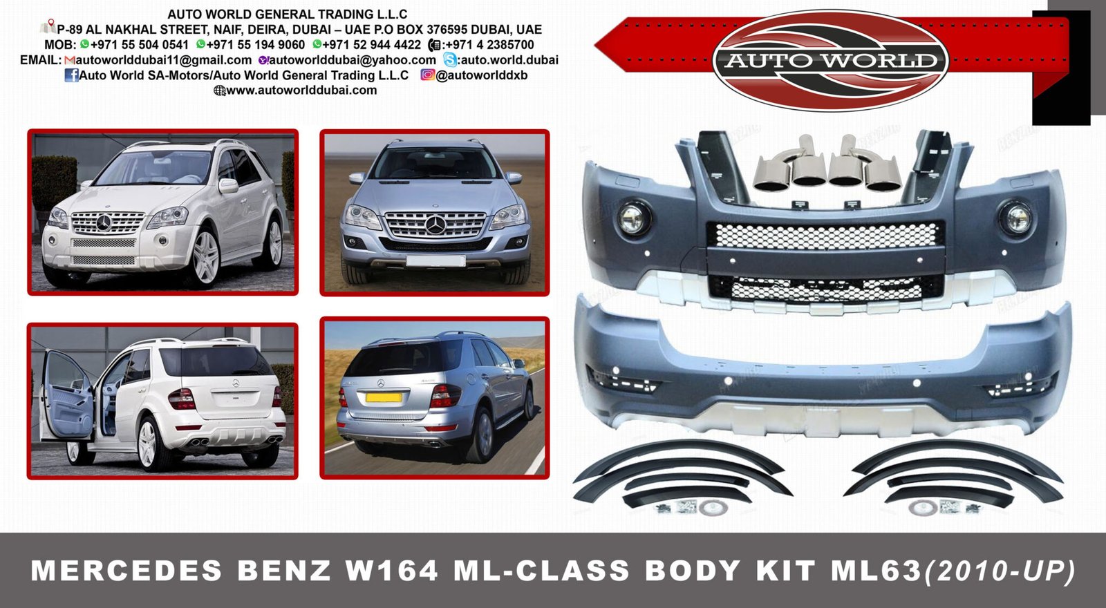 MERCEDES-BENZ W164 GLE-CLASS BODY KIT ML63 (2010+) – Auto World