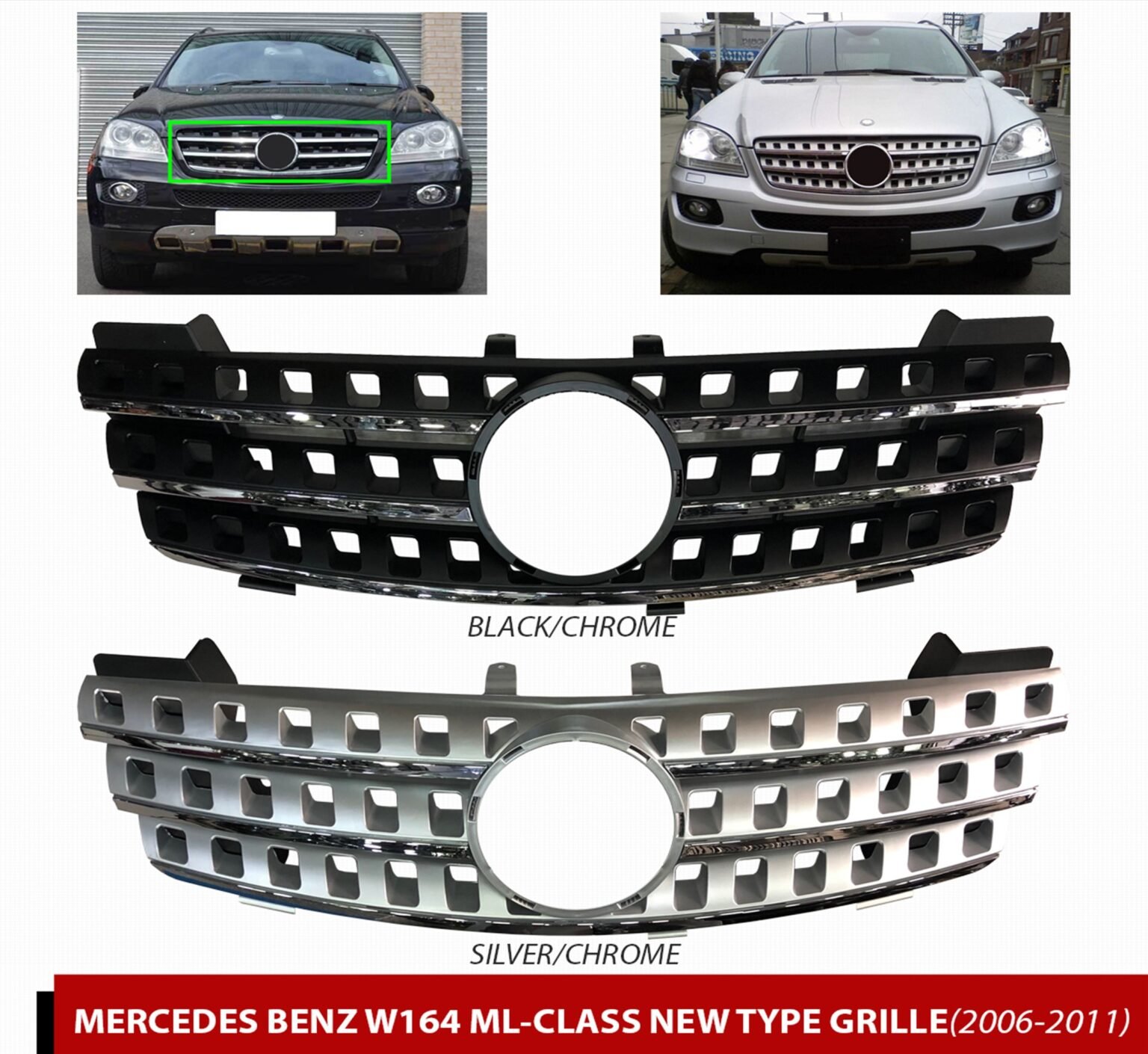 MERCEDES-BENZ W164 GLE-CLASS NEW TYPE GRILLE (2006-2011) – Auto World