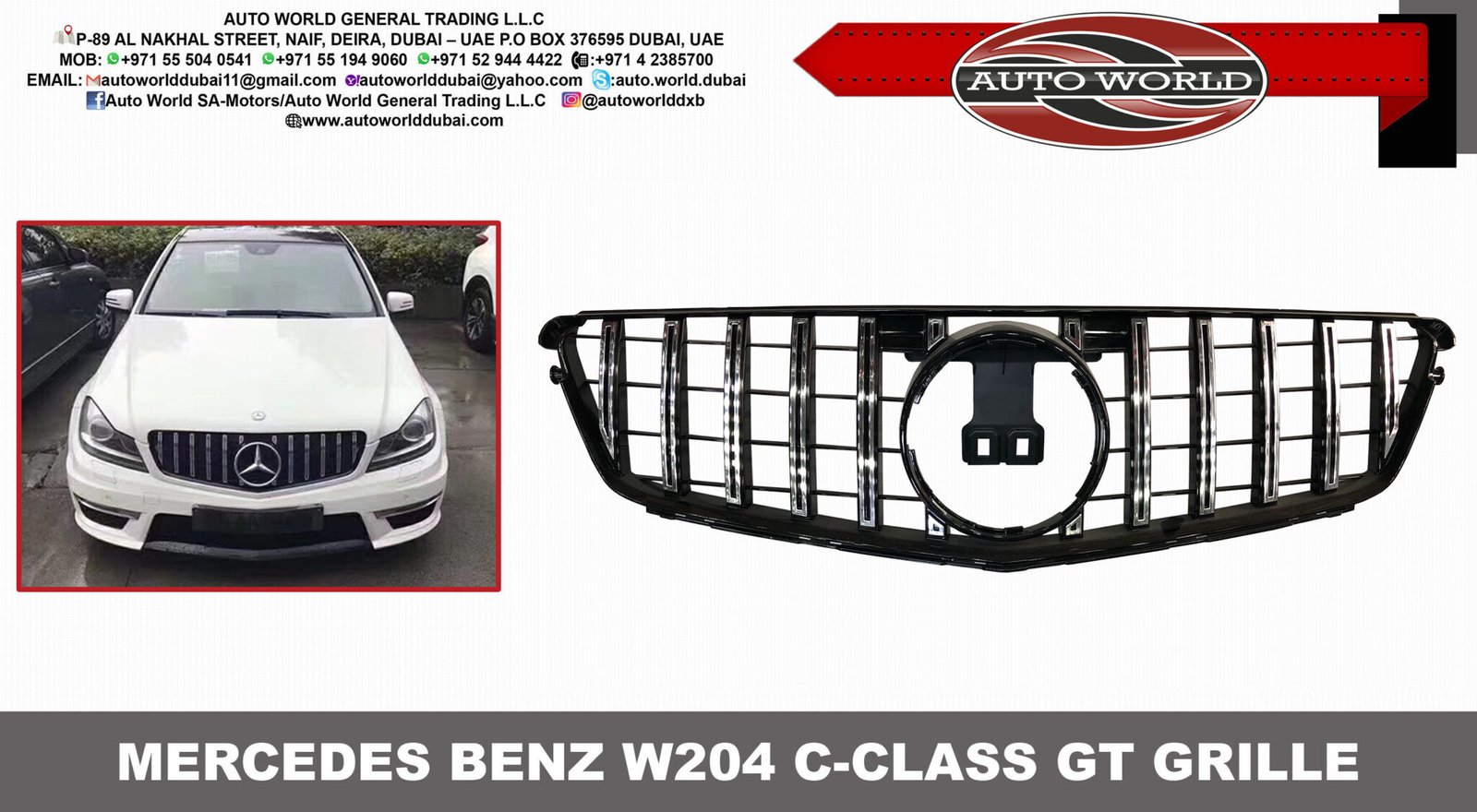 MERCEDES-BENZ W204 C-CLASS GT GRILLE – Auto World