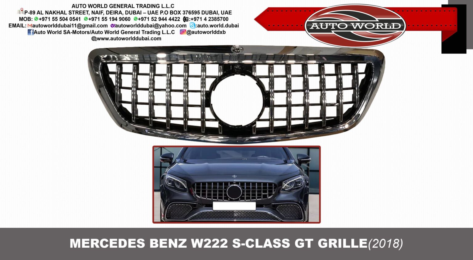 MERCEDES-BENZ W222 S-CLASS GT GRILLE (2018) – Auto World