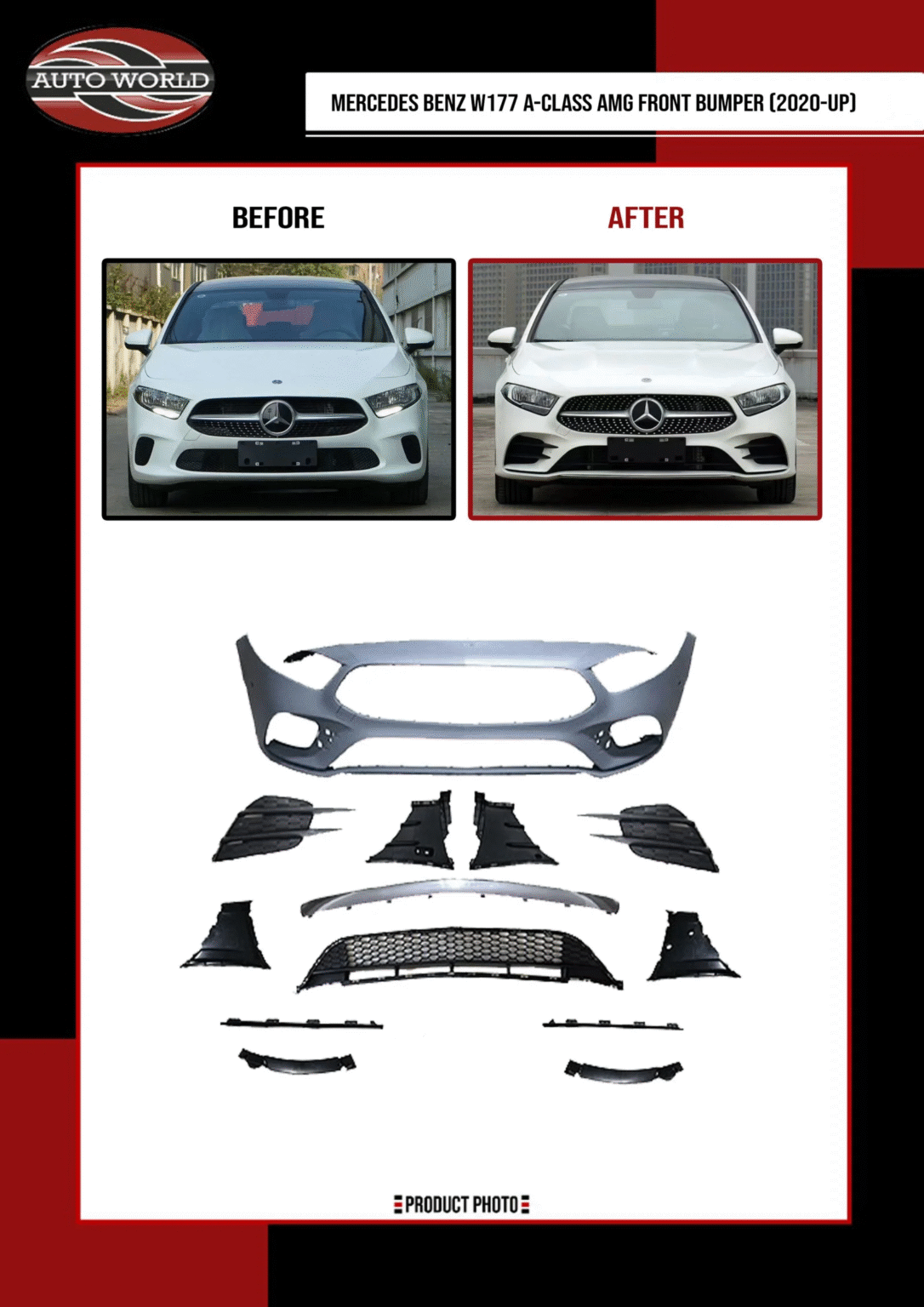 MERCEDES-BENZ A-CLASS W177 AMG FRONT BUMPER (2020+) – Auto World