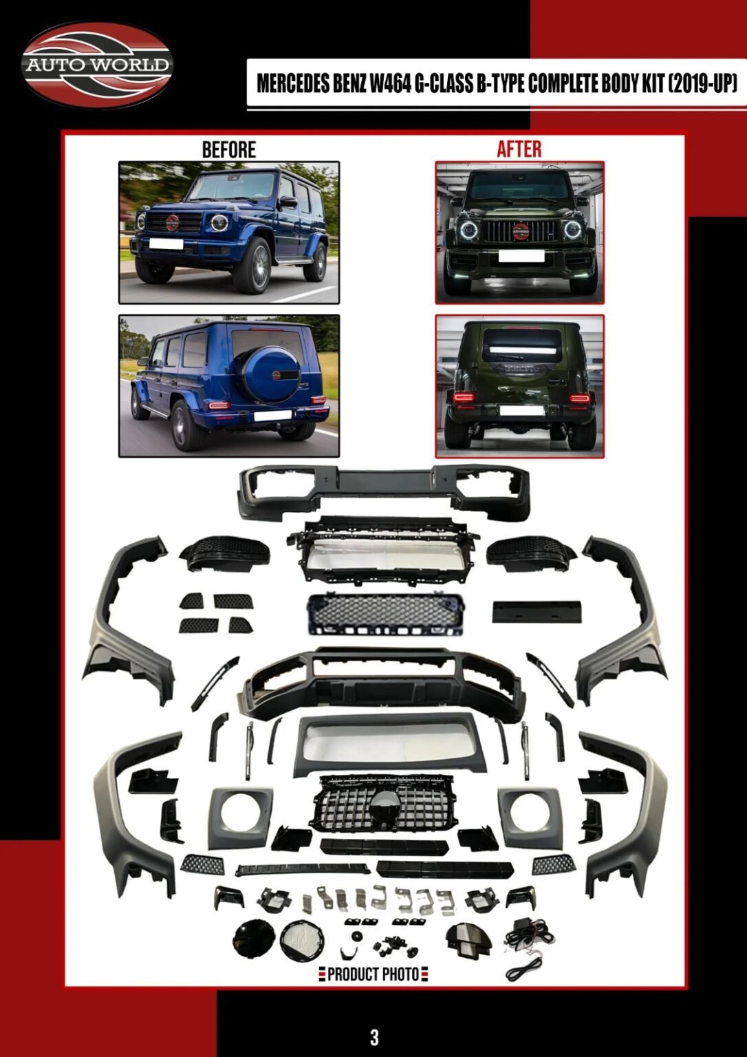 MERCEDES-BENZ W464 G-CLASS B-TYPE COMPLETE BODY KIT (2019+) – Auto World