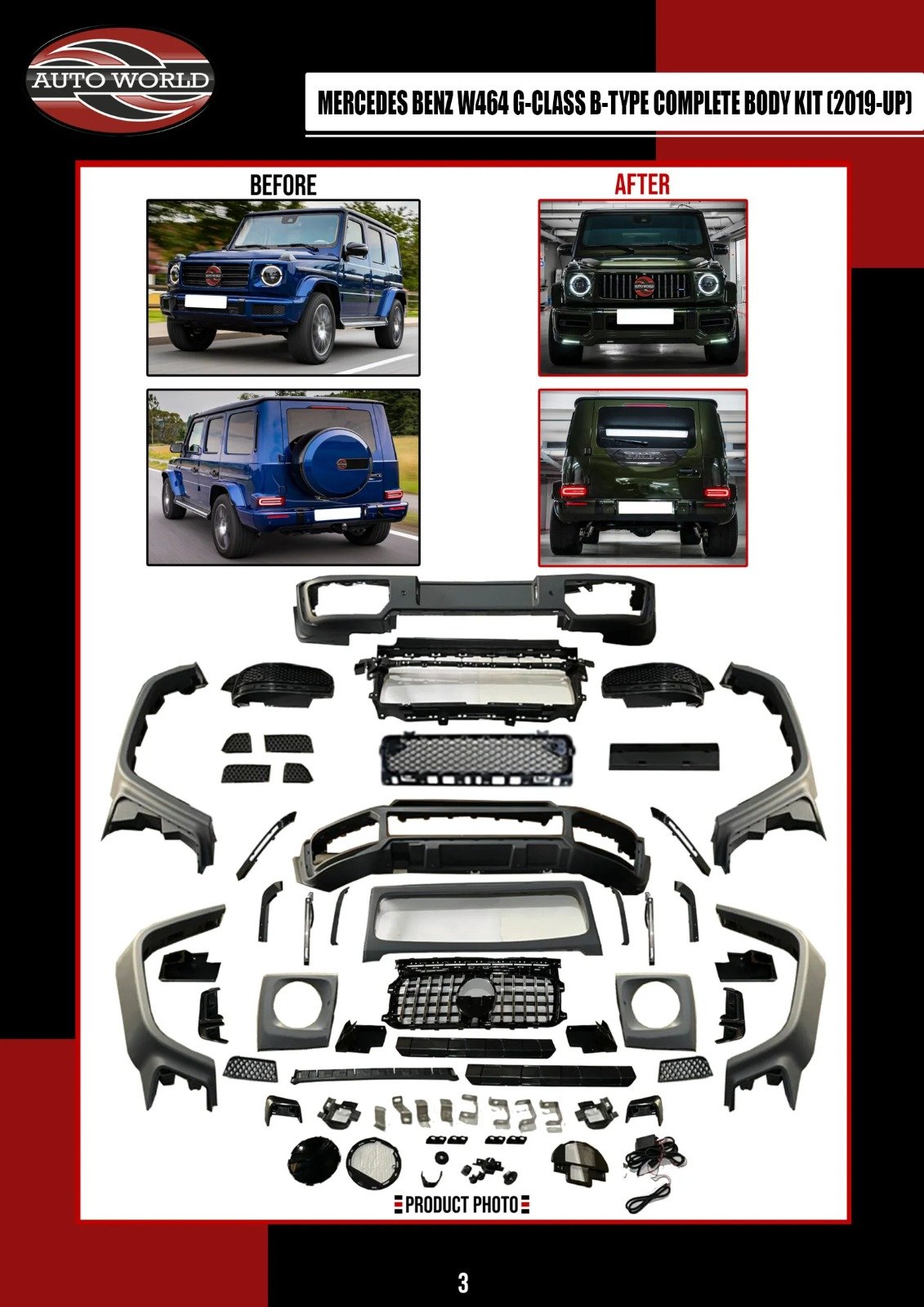 MERCEDES-BENZ W464 G-CLASS B-TYPE COMPLETE BODY KIT (2019+) – Auto World