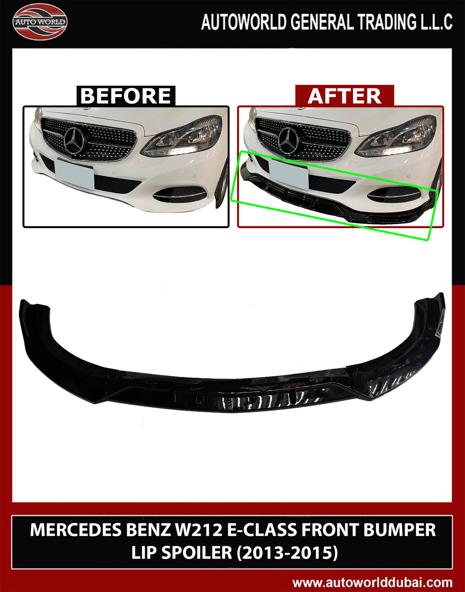 MERCEDES-BENZ E-CLASS W212 FRONT BUMPER LIP SPOILER (2013-2015) – Auto ...